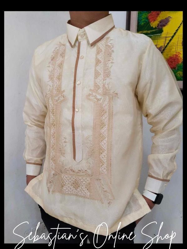 Modern Barong Tagalog with Piping (Random Burda) - TikTok Shop Philippines