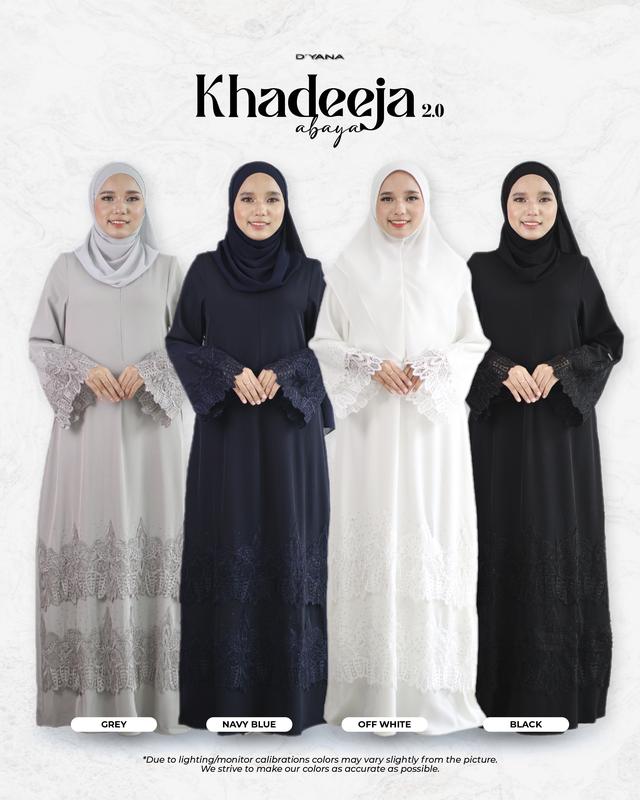 ABAYA KHADEEJA EXCLUSIVE 2 LAYER LACES [BOLD COLOUR] - TikTok Shop Malaysia