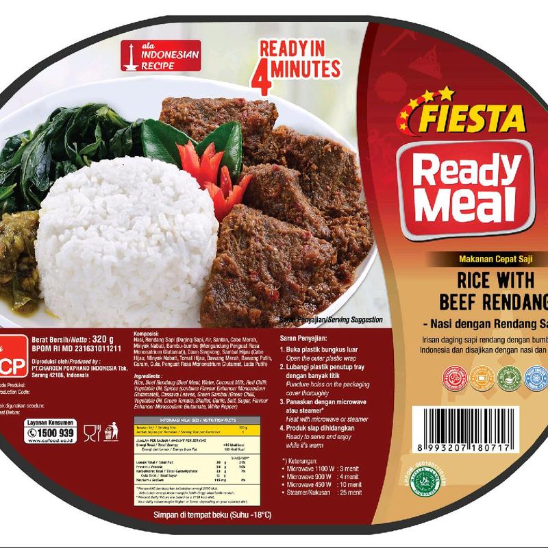 Fiesta Ready Meal Beef Rendang With Rice / Nasi Dengan Daging Sapi ...