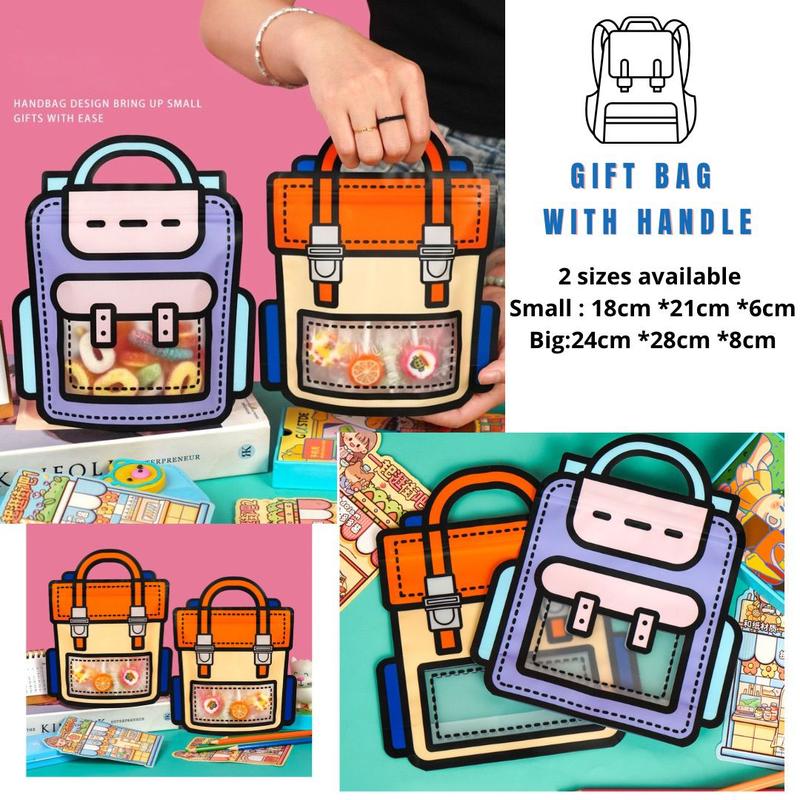 10 pcs Creative School Bags Shape Cookie Candy Plastic Zippe - TikTok ...