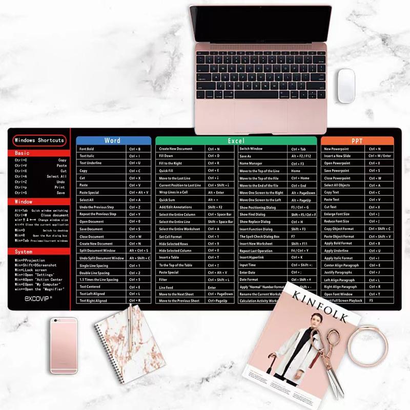 EXCO Office Shortcuts Mouse Pad Large Extended Excel Powerpoint ...
