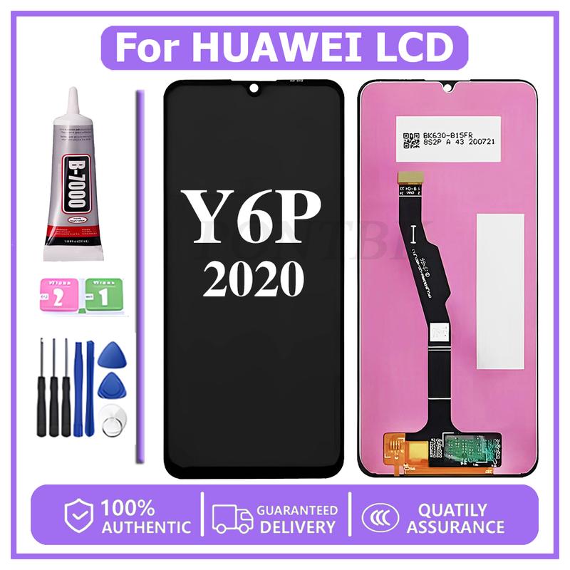 Pemasangan Skrin Paparan LCD, Untuk Huawei Y6P 2020, Model MED-LX9 ...