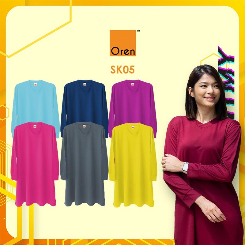 NTMY SK05 Oren Sport Muslimah viral Microfiber V Neck Long Sleeve - TikTok Shop Malaysia
