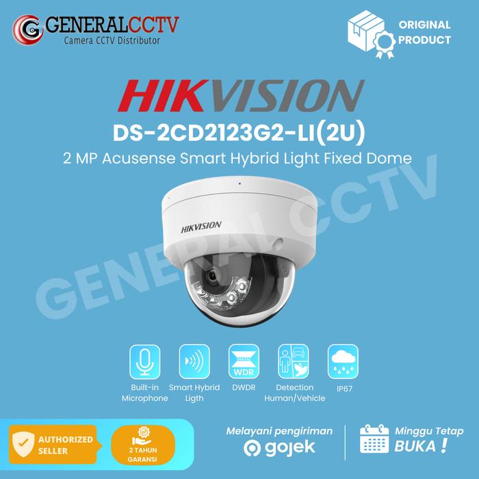 Promo Hikvision DS-2CD2123G2-LI(S)(2U) 2MP IP Kamera Dome Hybrid Light ...
