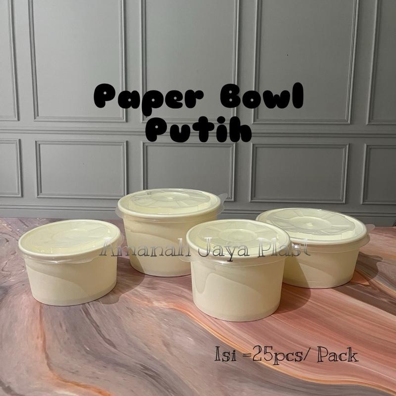 (25pcs) PAPER BOWL KRAFT & PUTIH POLOS 360ml 500ml 650ml 800ml - Shop ...