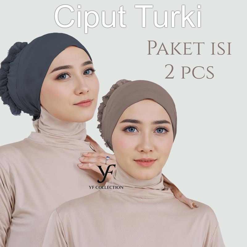2PCS CIPUT TURKI INNER TURKI BRUKAT BESAR/CEPOL Turki/Cepol HIJAB ...