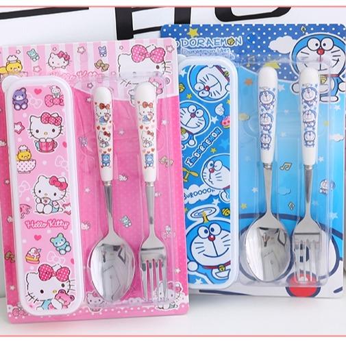 Stainless steel Disney cartoon spoon set Set Sudu Budak kanak-kanak ...