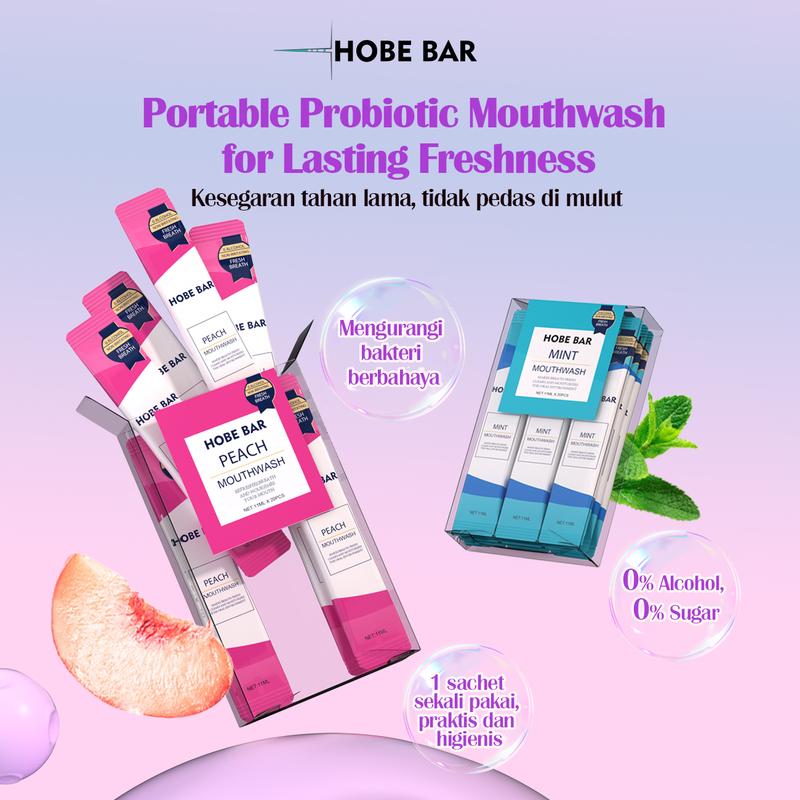 Hobe Bar Portable Probiotic Mouthwash - Alcohol-Free and Sugar-Free ...