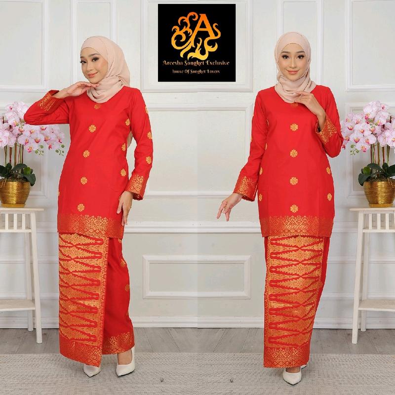 baju kurung moden songket bunga tabur full border. - TikTok Shop Malaysia