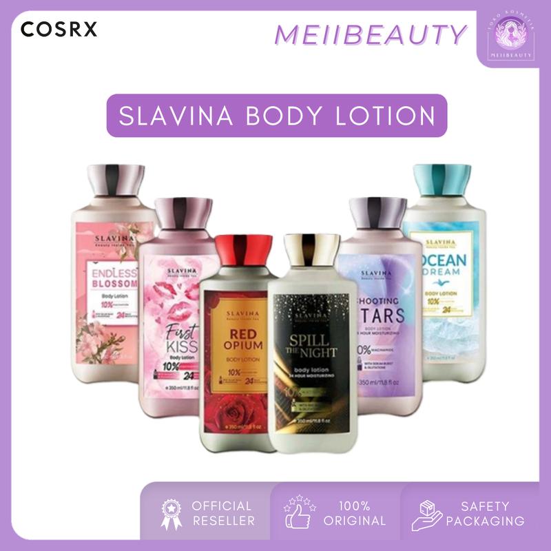 SLAVINA Body Lotion /Body Wash 350ml Mencerahkan Tubuh Tangan Vanila ...