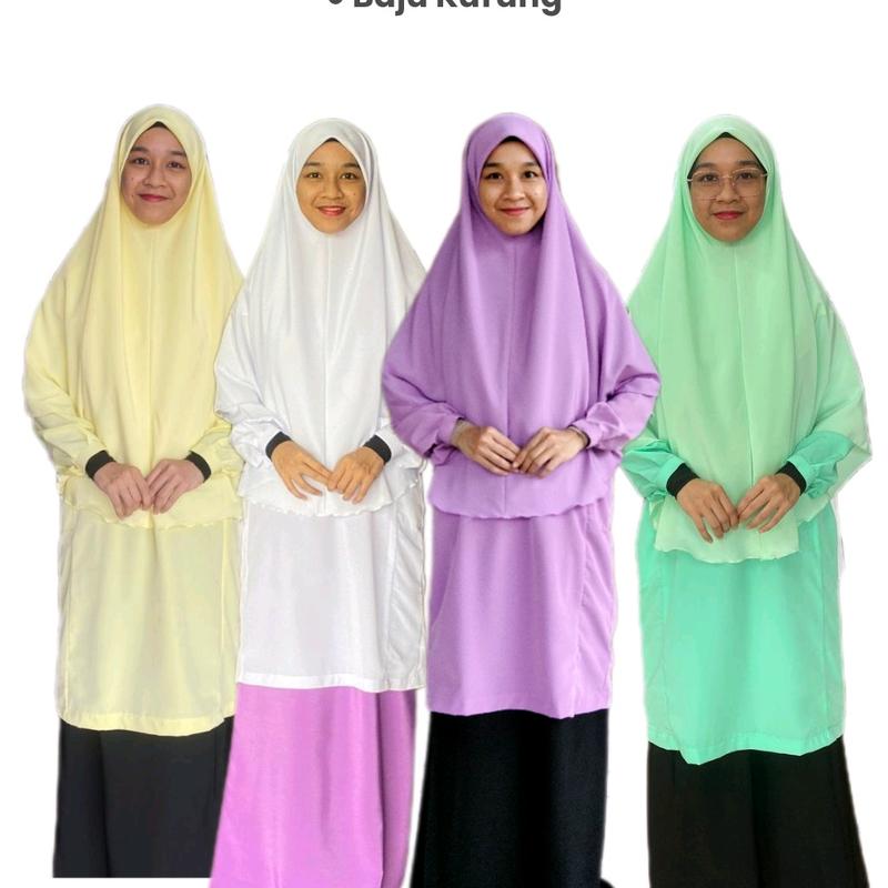 Baju Kurung pelajar Sekolah Agama Berwarna Tangan Kaf/Cekak (Baju ...