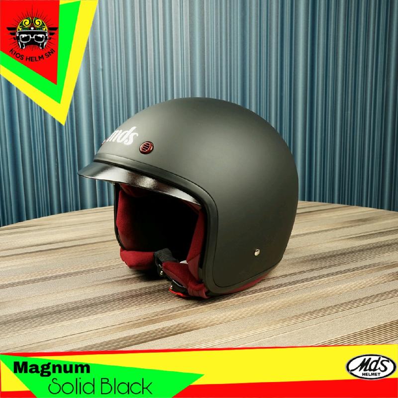 Helm Motor MDS Magnum Retro dengan Visor Single Light Smoke Anti - Shop ...