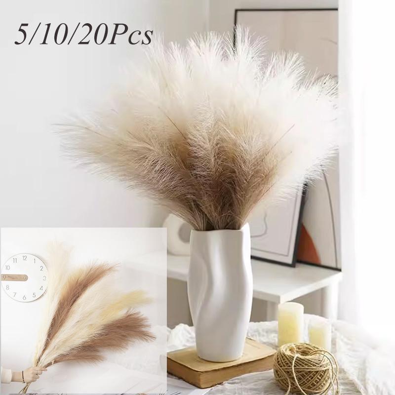 5/10/20PCS 55CM Artificial Fluffy Reed Grass Bouquet Creativ - TikTok ...