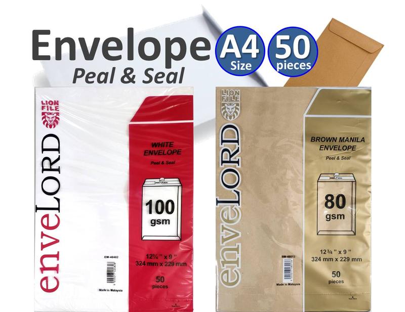 Envelope A4 Size White Brown Peal & Seal Self Stick 50 piece - TikTok ...
