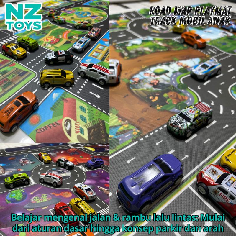 Alas Peta Playmap Road Map Track Mainan Mobil Diorama Jalanan Bermain ...