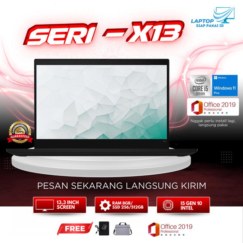 Seri LAPTOP SIAP PAKAI ID SERI - X13 Intel core i5 GEN 10 RAM 8GB SSD ...