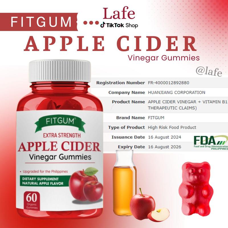[FDA Approved] FITGUM Apple Cider Vinegar Gummies Vitamins Original - TikTok Shop Philippines