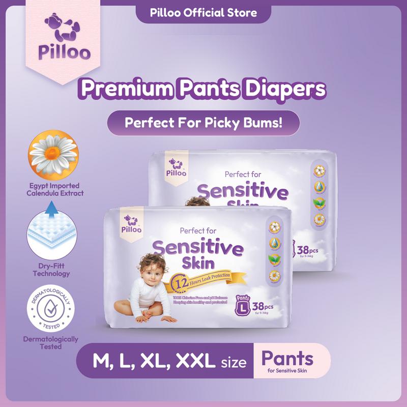 Pilloo Baby Diaper PANTS – Egypt Calendula Extract, Ultra-Soft ...