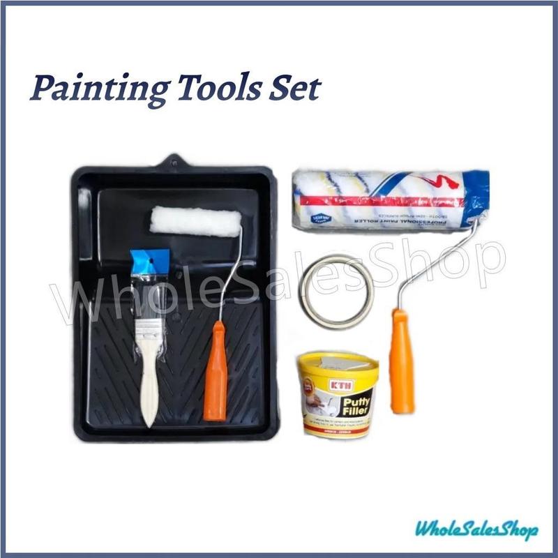 Painting Tools Set Painting Combo Paint Roller Tray Brush Masking ...