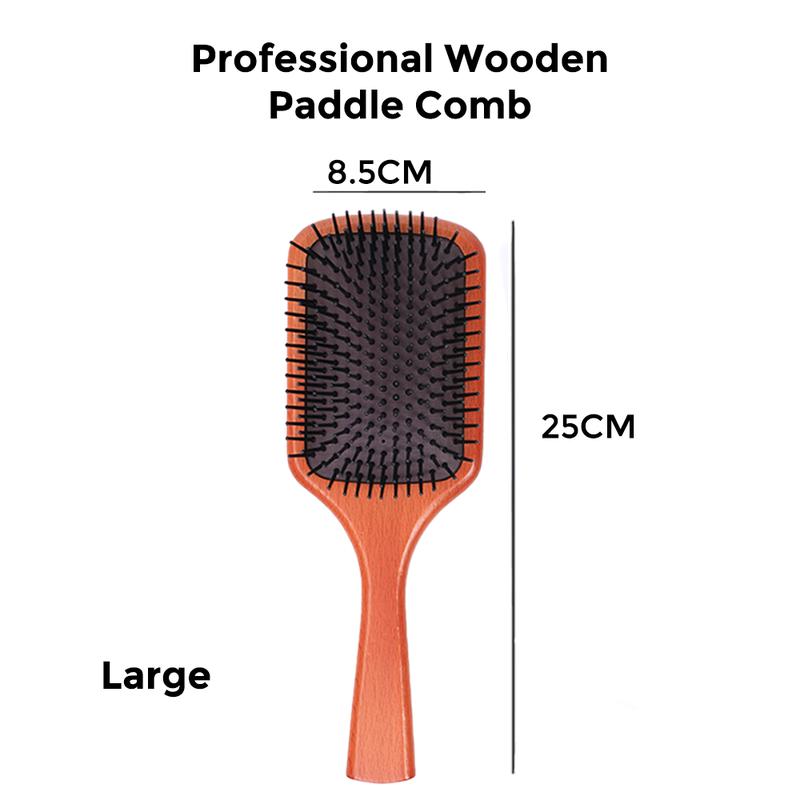 Professional Wooden Paddle Comb | Lightweight Detangling & Blow-Dry ...