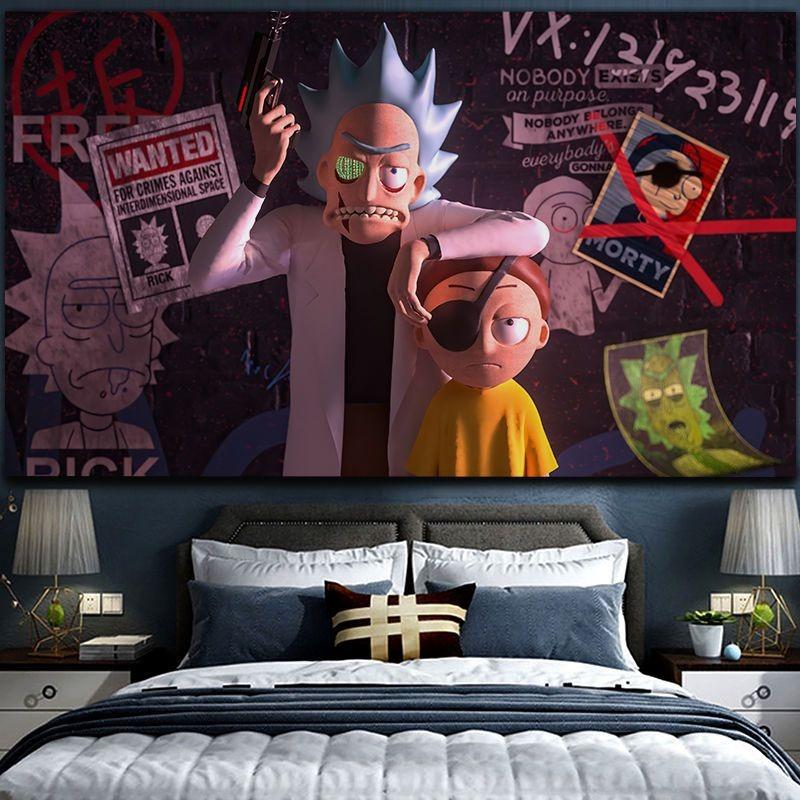 Rick and Morty Background Cloth for Bedroom Dorm Room Bedsid - TikTok ...