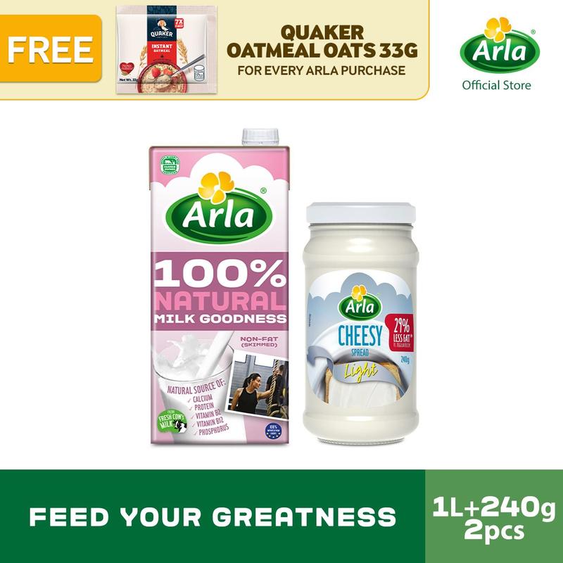 Arla Skimmed Milk 1L and Cheesy Spread Light 240g Bundle - TikTok Shop ...