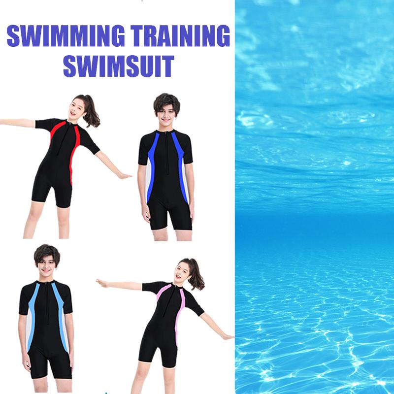 Children's conjoined swimsuit fast dry swimming training swimwear ...
