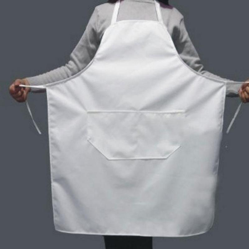 Apron Dapur, Kapas Putih, Kalis Air, Leher Halter, Sesuai untuk ...