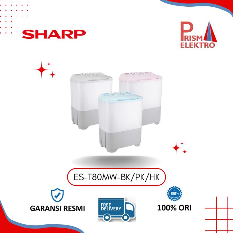SHARP Mesin Cuci SHARP 7kg BIRU ES-T80MW - Shop | Tokopedia