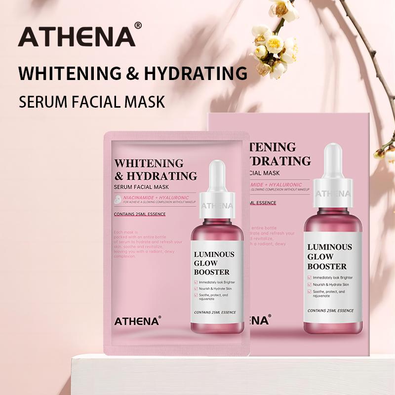 5 PCs ATHENA WHITENING & HYDRATING SERUM FACIAL MASK Brightening ...