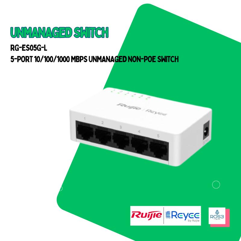 RG-ES05G-L 5-Port Gigabit Unmanaged Non-PoE Switch - TikTok Shop ...