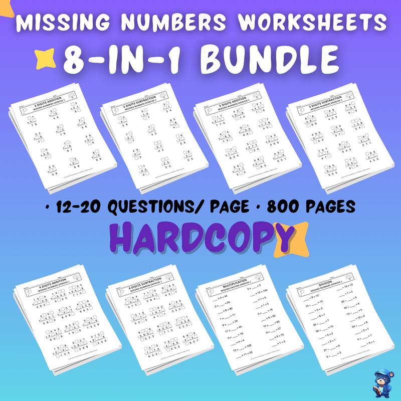[8-IN-1 Bundle] Missing Numbers Maths Worksheets | Addition, - TikTok ...