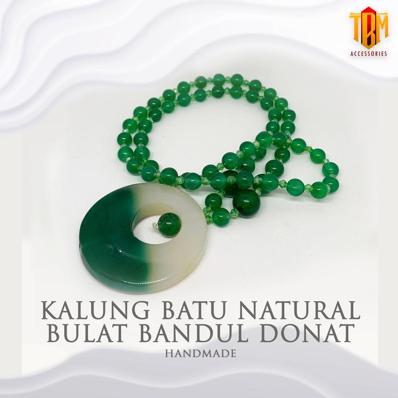 Kalung batu natural bulat bandul donat - handmade - Shop | Tokopedia