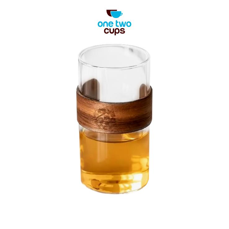 One Two Cups Gelas Japanese Style Glass Wood Sleeve 350ml - PG35 - Shop | Tokopedia