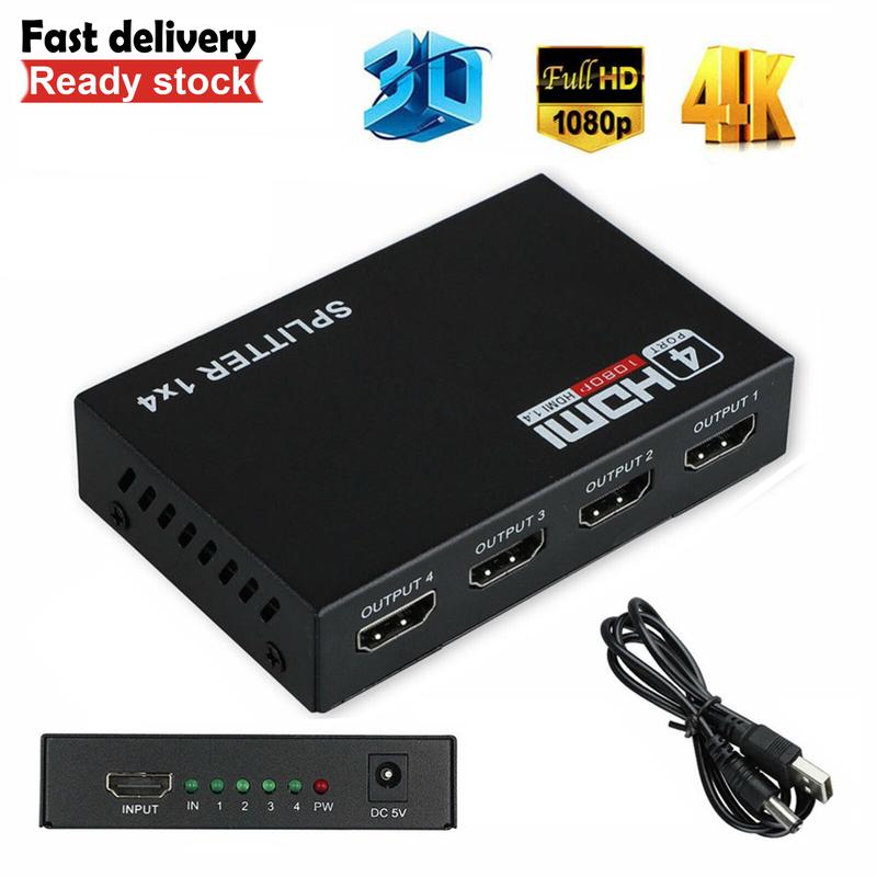 Ready stock HDMI Splitter 1 in 4 out HDMI output 1 in 4 Screen - TikTok ...