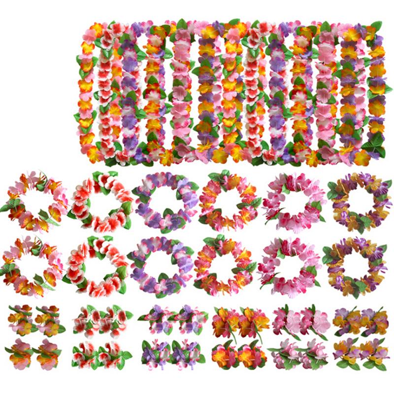 Set kalung bunga leis Hawaii, 4 helai / set, kalungan bunga, - TikTok ...