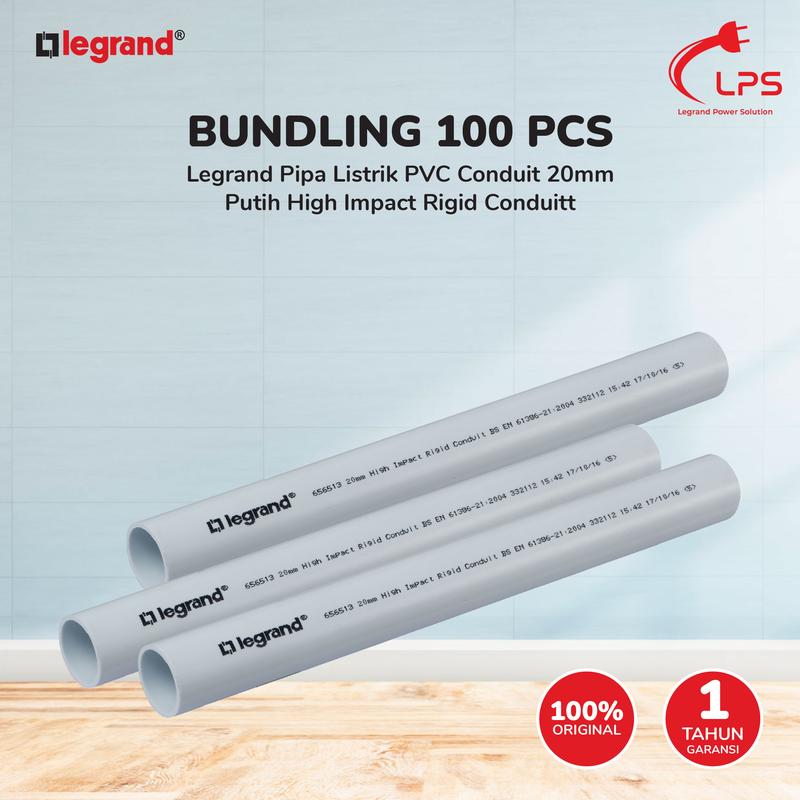 Legrand Paket Bundling 100 pcs Legrand Pipa Listrik PVC Conduit 20mm ...