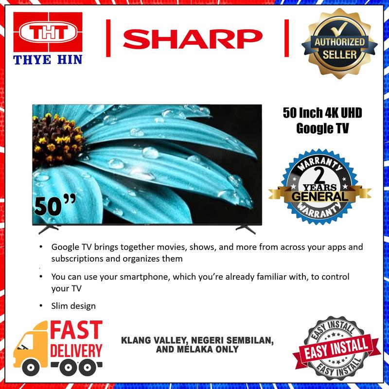 SHARP 50 INCH 4K UHD GOOGLE TV 4TC50FJ1X - TikTok Shop Malaysia