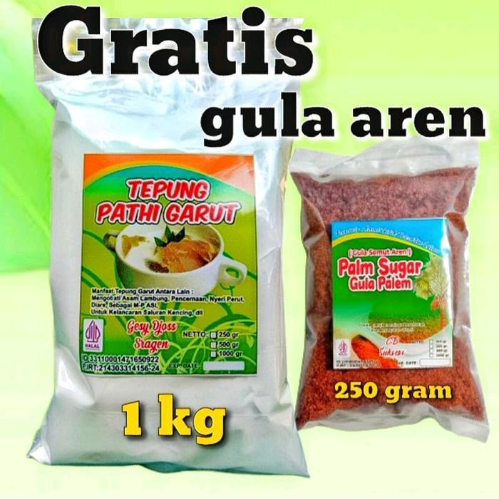 Promo Tepung Garut 1 Kg Gratis Gula Aren 250 Gram | Tepung Garut Asli ...
