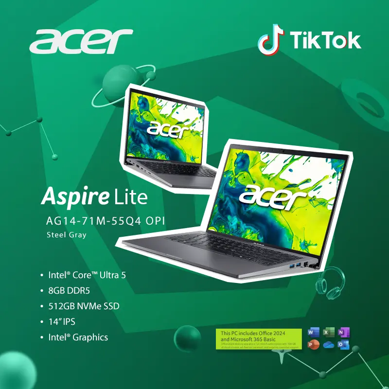 ACER ASPIRE GO 14 AI G14-71M-55Q4 OPI - TikTok Shop Philippines