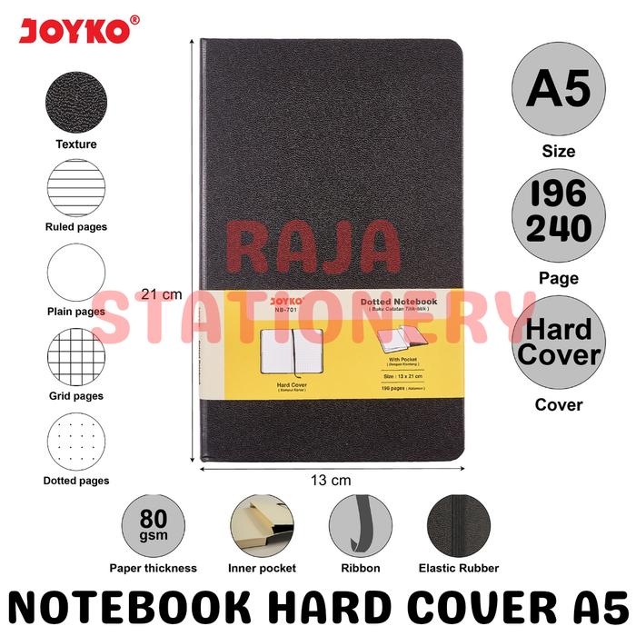 Promo Joyko Notebook Diary A5 HARD COVER Ruled Dotted Grid Plain Pages ...