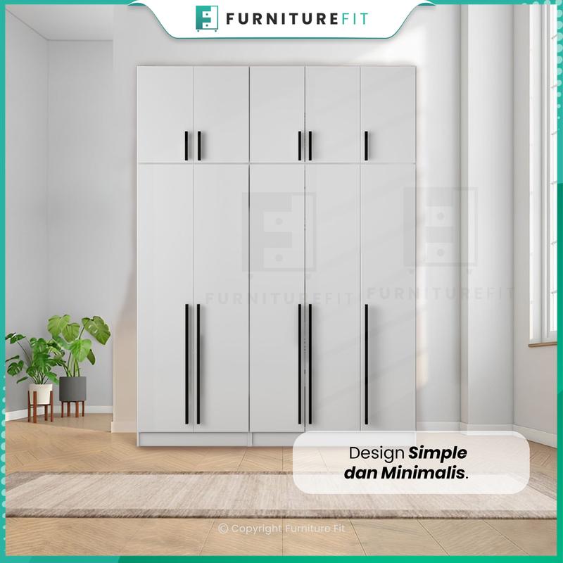 8X8FT WARDROBE+TOP SHELF ALMARI BAJU MINIMALIS WHITE Almari pakaian ...