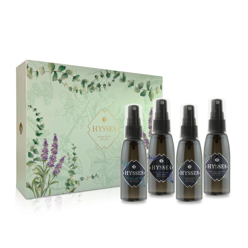 HYSSES Room Scent Gift Set of 4, 65ML Bergamot Geranium, Lavender ...
