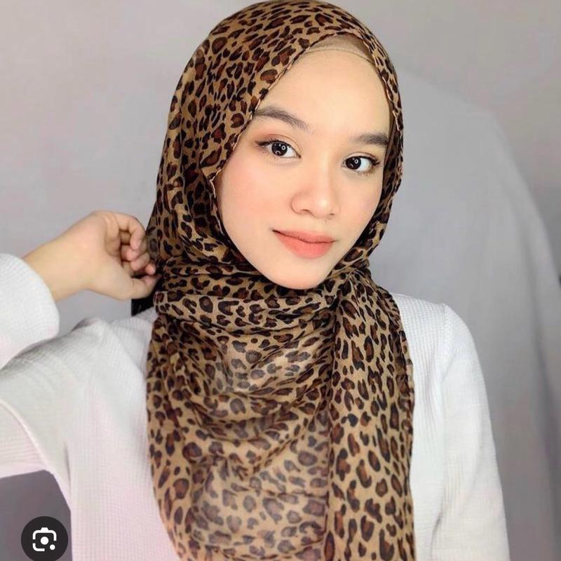 Shawl Ironless Printed Wideshawl Corak Leopard Harimau chiffon - TikTok ...