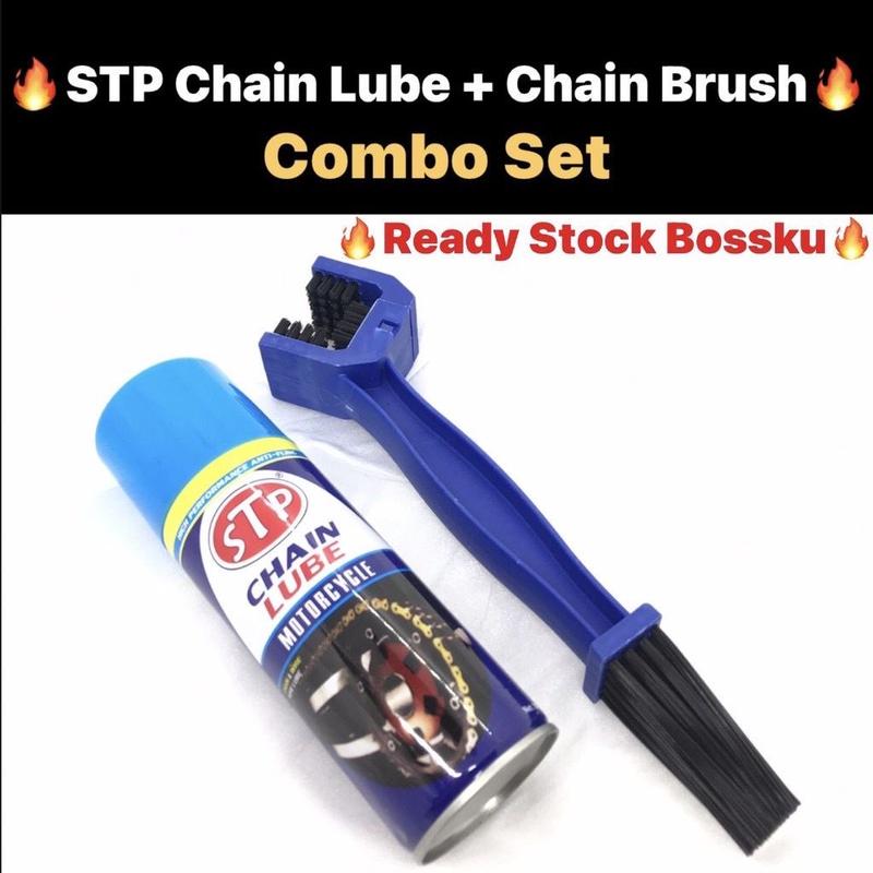 STP CHAIN LUBE 300ML BRUSH MINYAK OIL RANTAI MOTOR SPRAY CLEANER ...