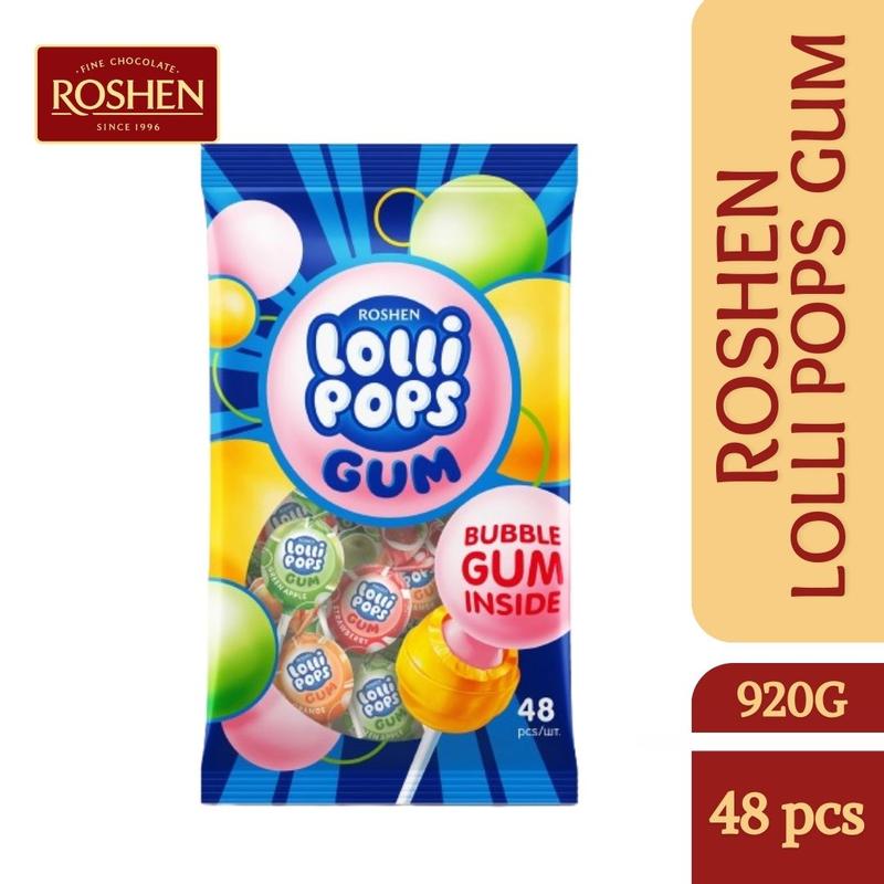 ROSHEN lollipops with bubble gum inside 920g gula gula lollipop ...