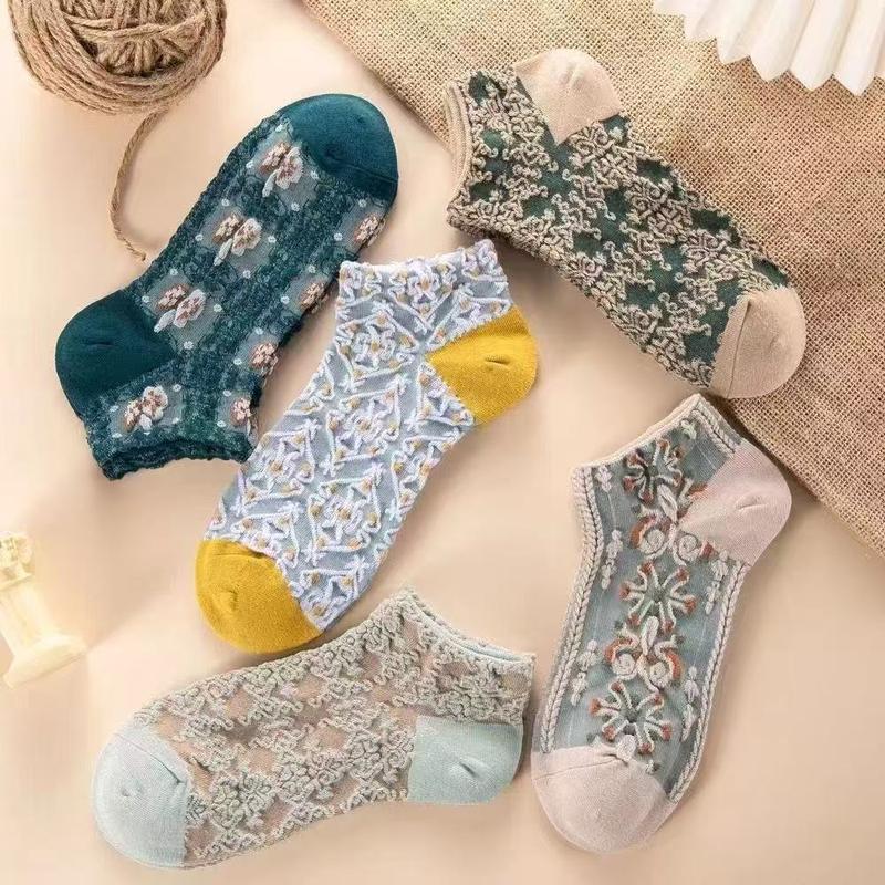 Ethnic style long cotton socks, retro and artistic socks, comfortable ...