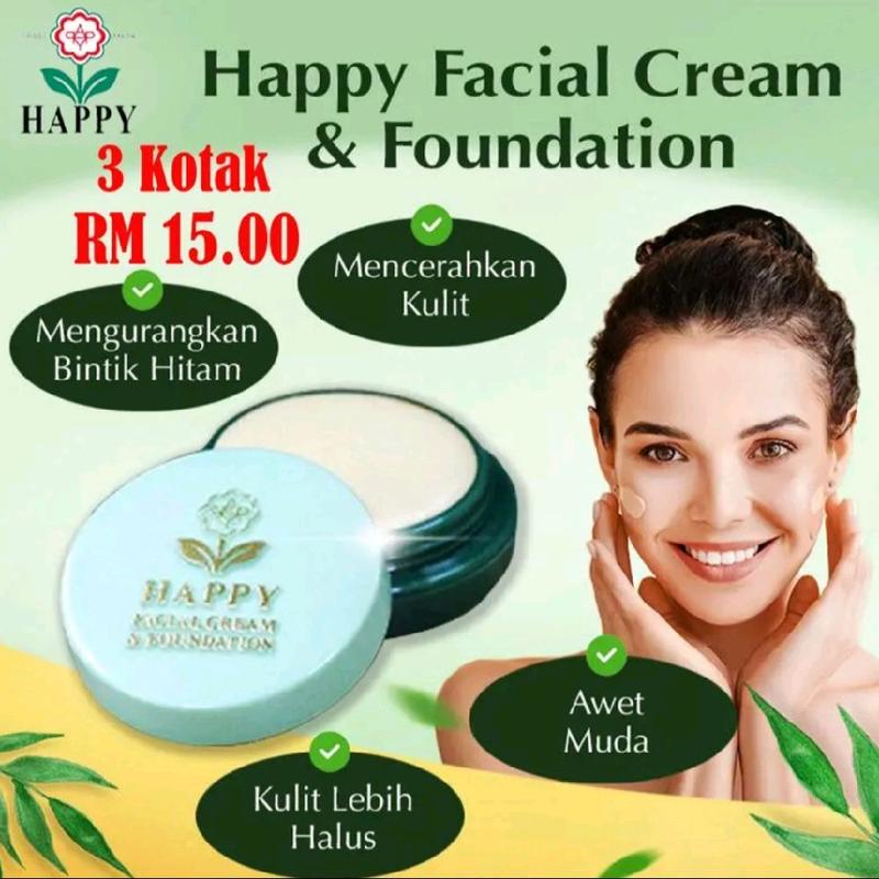 (FreeEyebrowPencil) 3pcs Happy Cream & Foundation - TikTok Shop Malaysia
