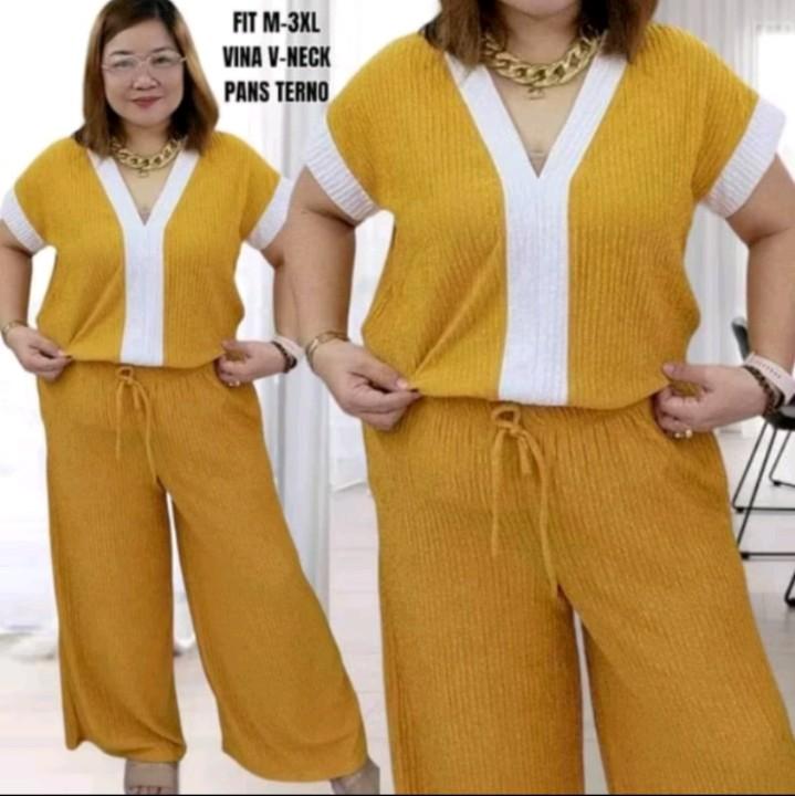 PLUSSIZE VINA BLOUSE AND SQUARE PANTS TERNO Womenswear Suits - TikTok ...