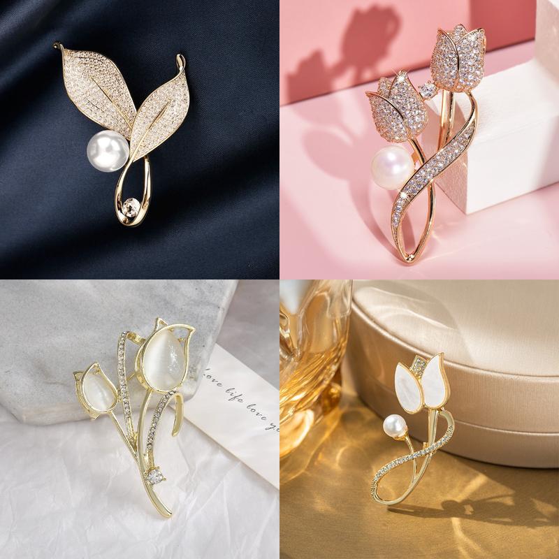 Kerongsang Wanita, Kerongsang Kristal, Mutiara dan Bersalut Emas ...